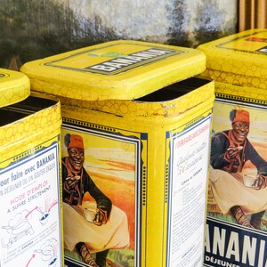 3 Vintage French Banania Tins Lithographed Tin Kitchen Canisters ...