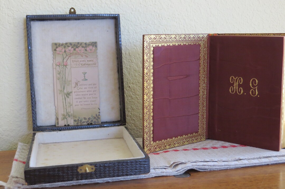 Antique French Missal: 1897 First Holy Communion Souvenir, Leather ...