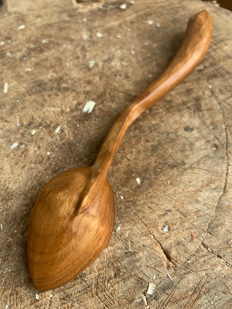 Butternut Wooden Serving Spoon, Hand Carved Soup Spoon, Handmade Wooden ...