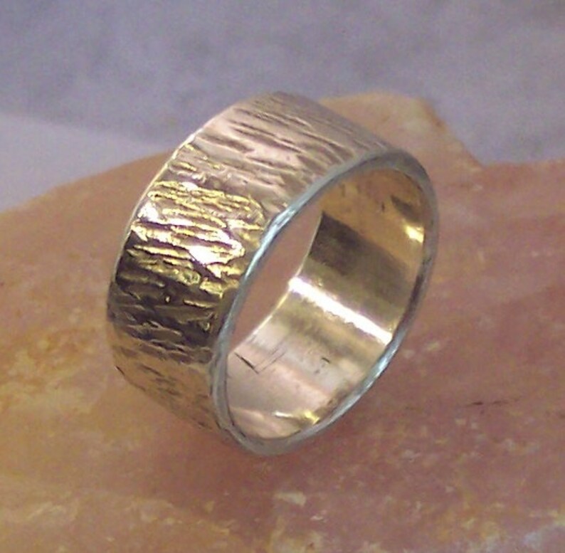 Sterling Silver Rustic Ring Mens Wedding Band Mens Rustic Ring - Etsy