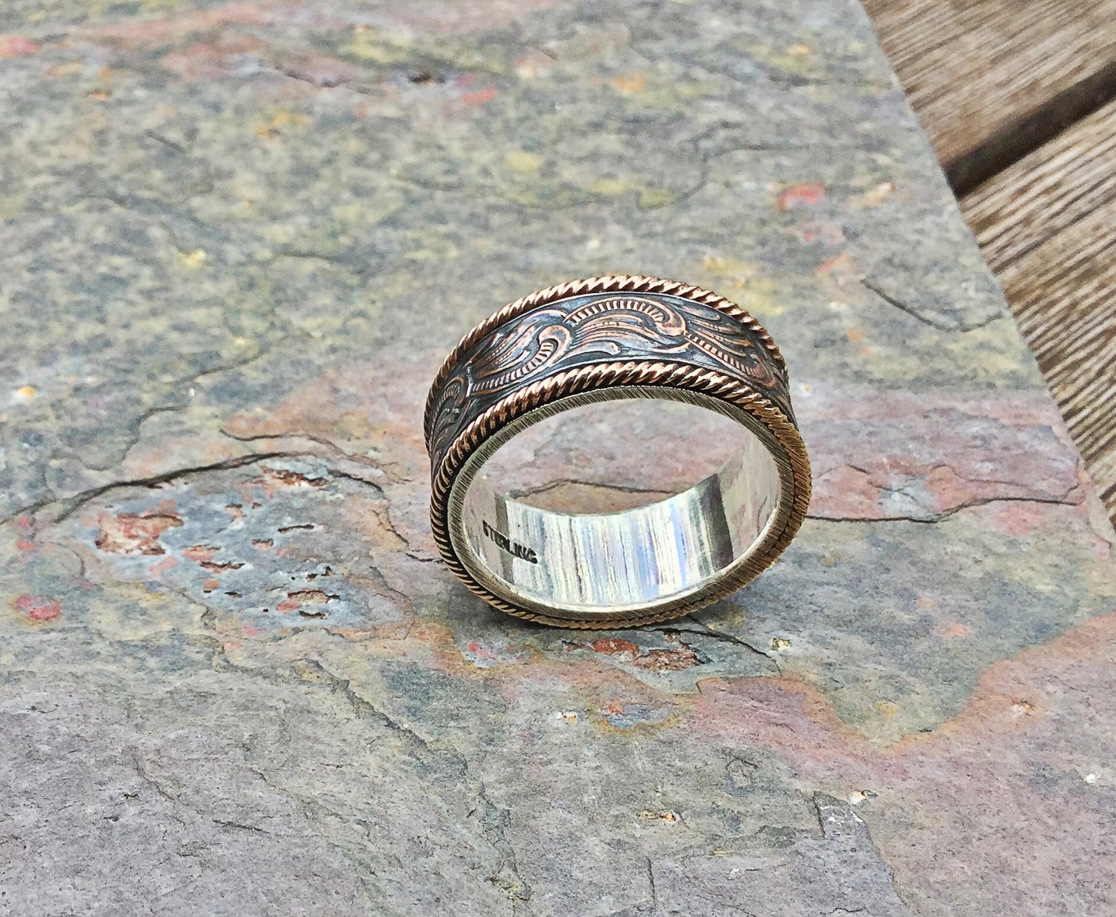 Western Ring Silver Copper 14K Rose Gold Filled Engagement - Etsy
