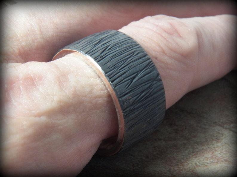 Blackened Copper and Sterling Silver Rustic Engagement Wedding - Etsy