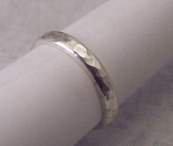 Sterling silver hammered ring | Etsy