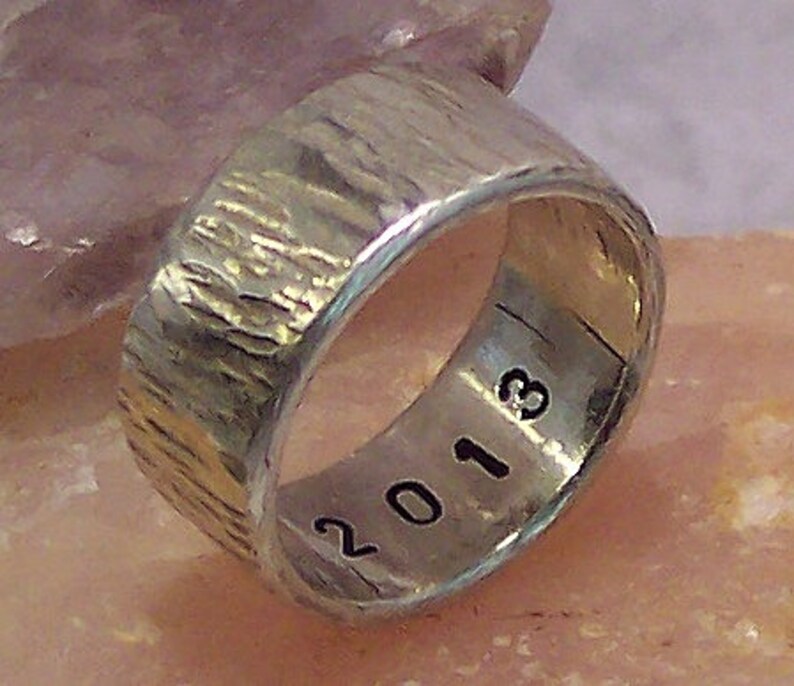 Sterling Silver Rustic Ring Mens Wedding Band Mens Rustic Ring - Etsy