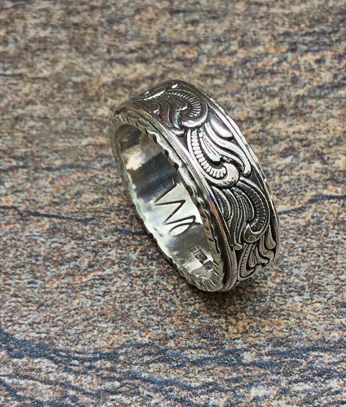 Paisley Western Silver Ring Rustic Sterling Silver Engagement Wedding ...