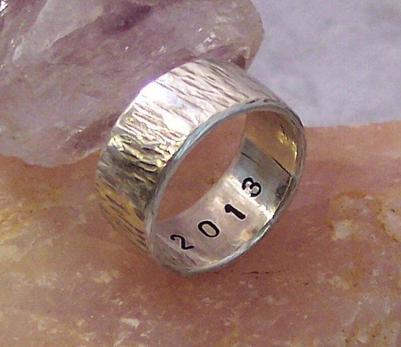 Sterling Silver Rustic Ring Mens Wedding Band Mens Rustic Ring - Etsy