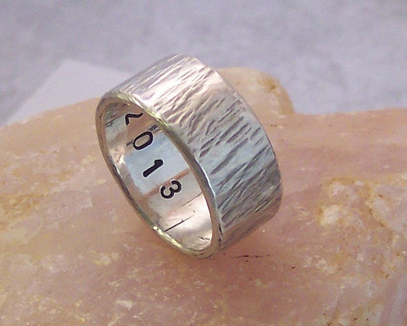 Sterling Silver Rustic Ring Mens Wedding Band Mens Rustic Ring - Etsy
