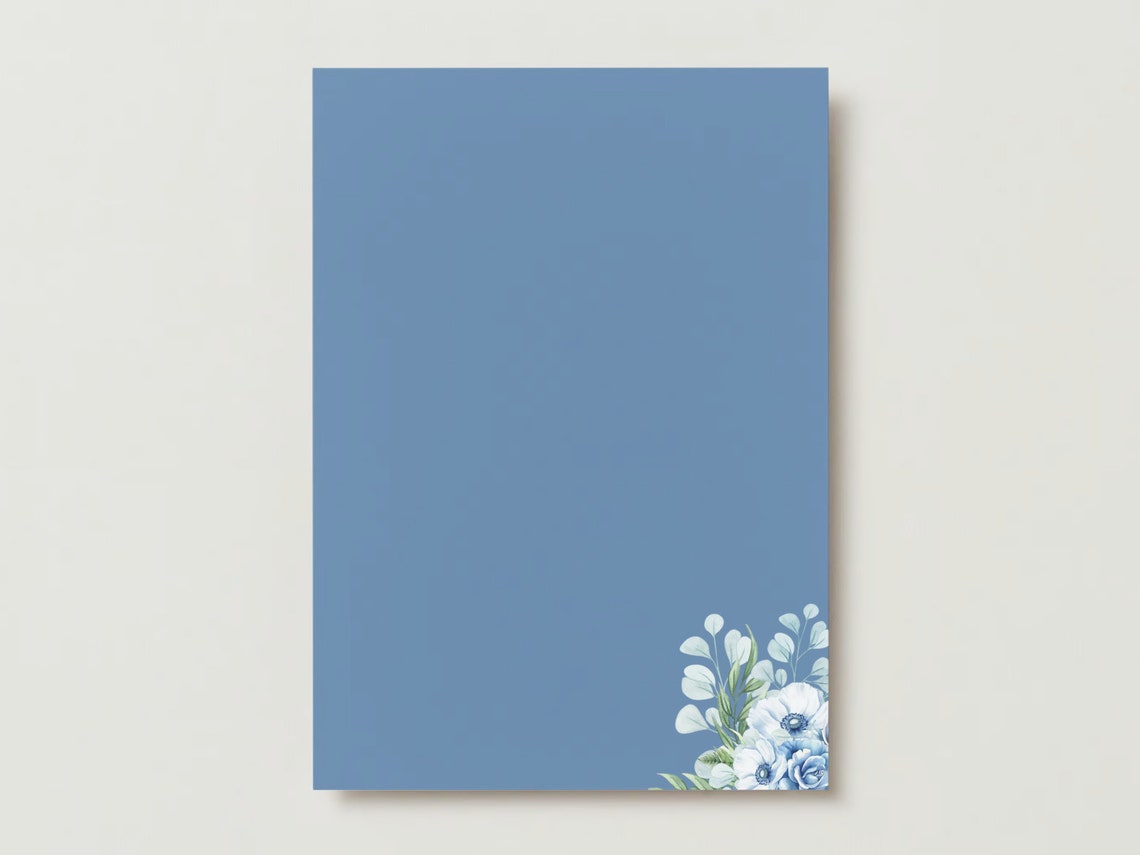Blue Floral Cross Baptism Invitation Template | Editable Canva File ...
