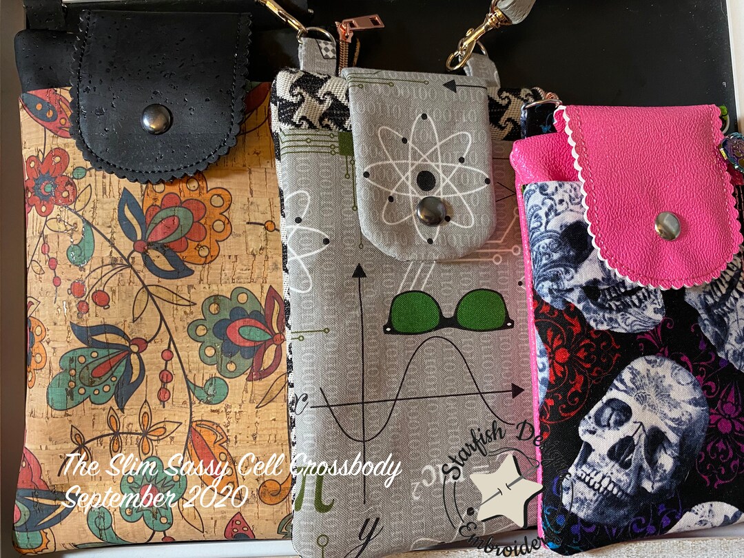 BUNDLE - the Slim Sassy Cell Phone Bag - in the Hoop Zipper Bags ...