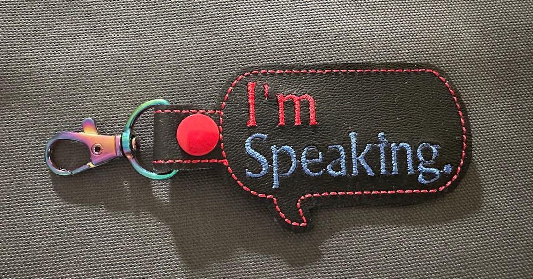 I'm Speaking - in the Hoop Eyelet, Snap Tab Key Fob - Embroidery ...