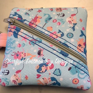 In the Hoop Blank Diagonal Zipper Pouch for Vinyl or Cloth - 6x10, 5x7 ...