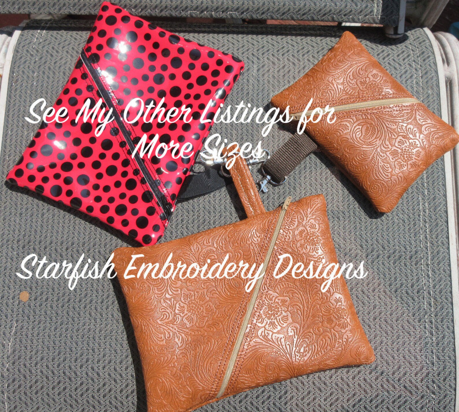 In the Hoop Blank Diagonal Zipper Pouch for Vinyl or Cloth | Etsy