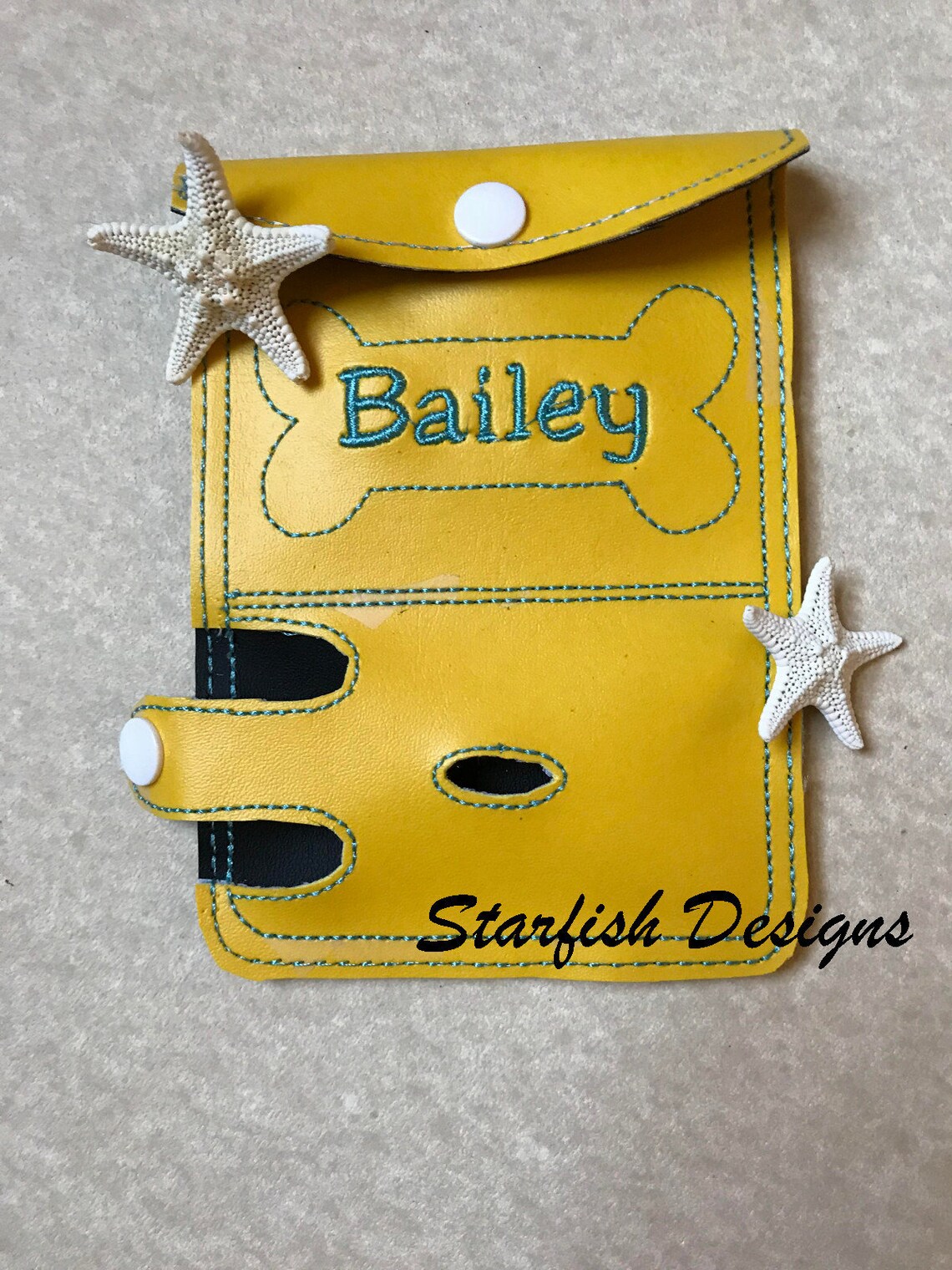 Doggie Poo Bag Holder With Treat Pocket ITH Embroidery Design - Etsy