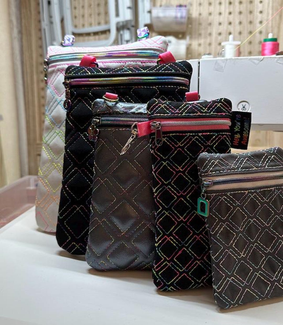 Mid Century Molly Quilted Bag - in the Hoop - ITH - Embroidery Design ...