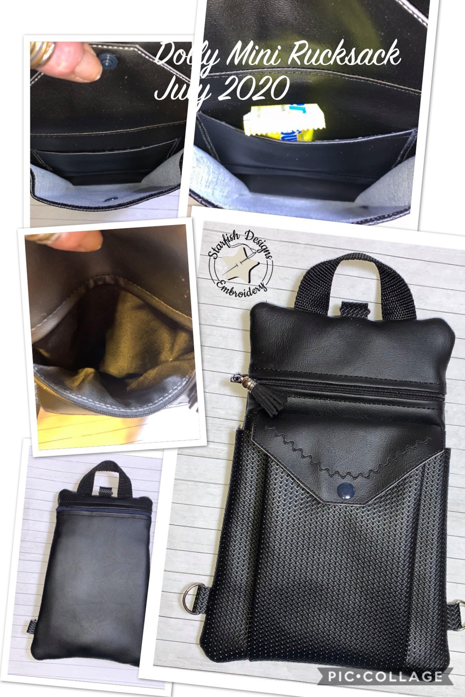 BUNDLE - Dolly Mini Rucksack Backpack - in the Hoop Zipper Bags - Lined ...