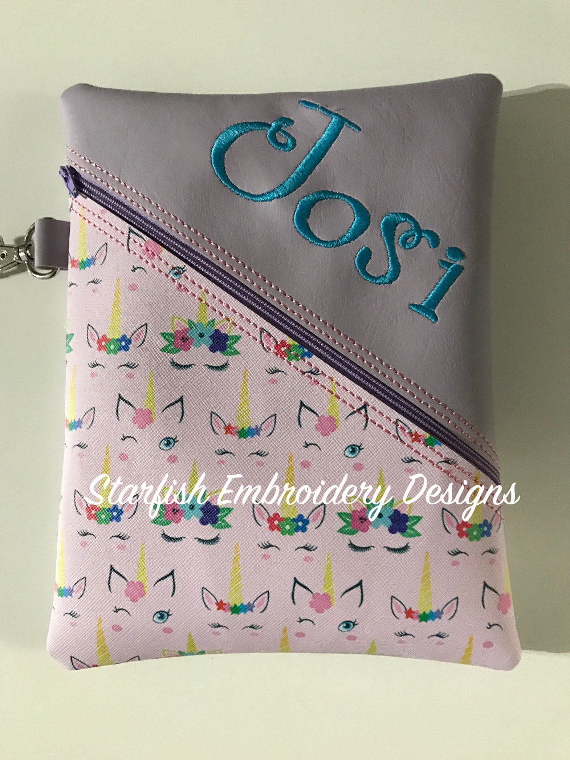 In the Hoop Blank Diagonal Zipper Pouch for Vinyl or Cloth - Multiple ...