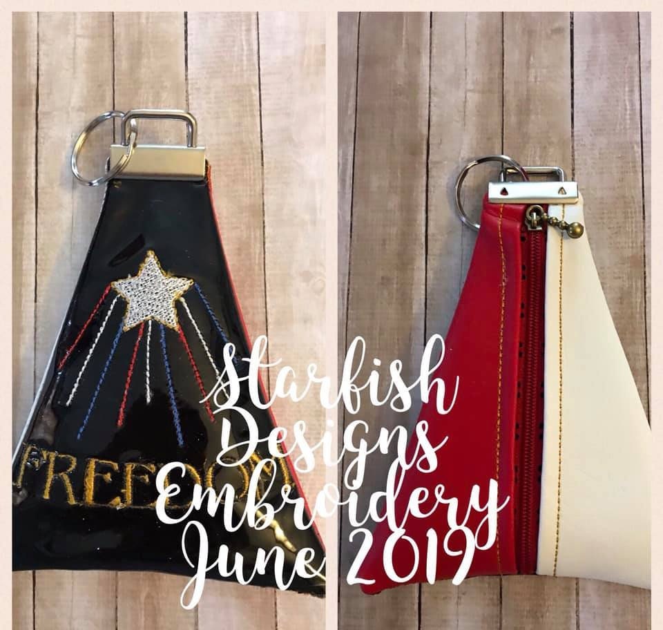 BUNDLE - in the Hoop ITH Triangle Key Fob Pouch Zipper Bag BOTH 4x4 ...