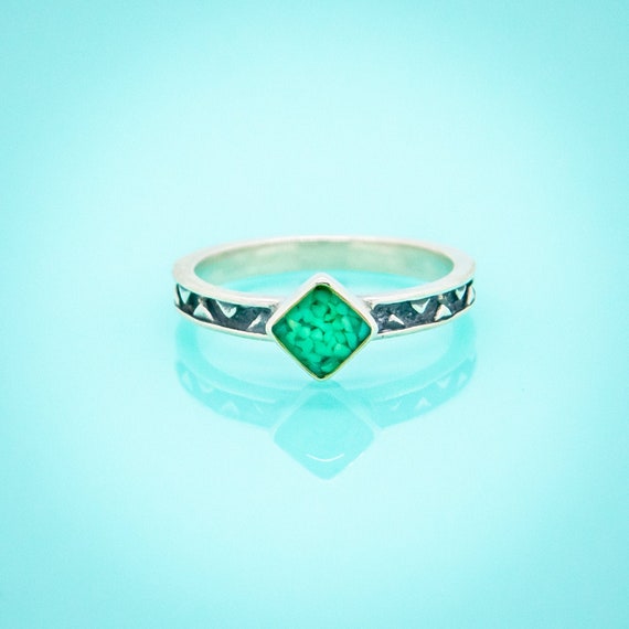 Reconstituted Turquoise. Vintage 925 Sterling Silver … - Gem