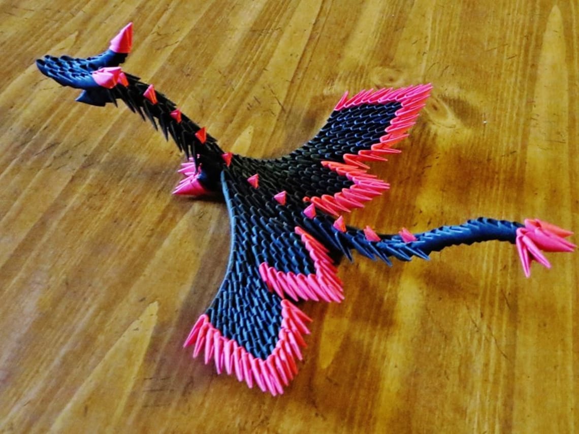 Small Origami Dragon With Wing - Etsy