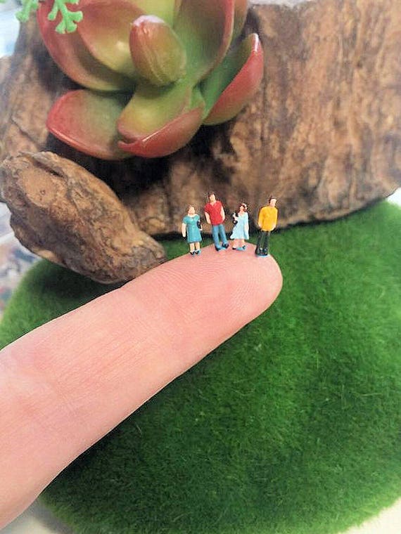 10 small micro miniature plastic people figures diorama or | Etsy