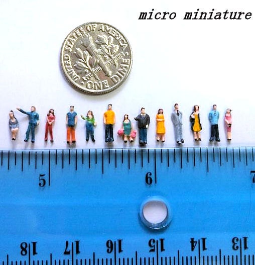 10 Small Micro Miniature Plastic People Figures Diorama or - Etsy