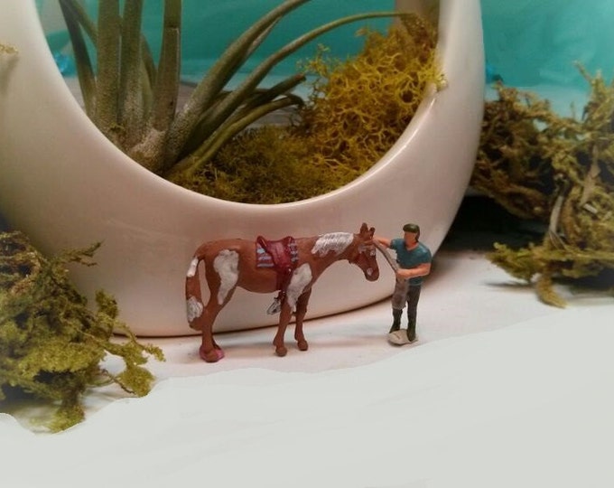 1 Cowboy and Horse Perfect for Terrarium or Diorama - Etsy