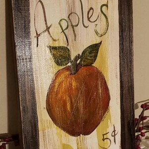 Hand Painted Rustic Farmhouse Apples Sign,apple Home Decor Sign ...