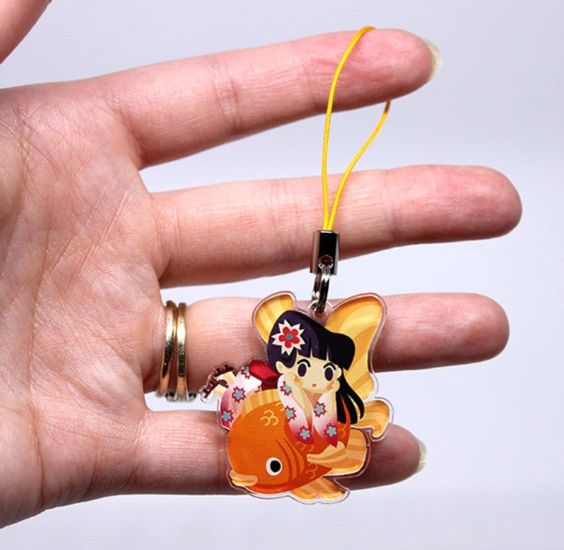 Cute Kimono Keychain cute japanese girl hanami sakura | Etsy