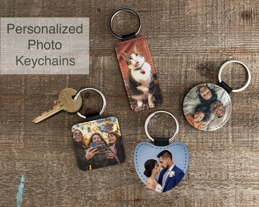 Personalized Photo Keychain Custom Key Holder Vegan Leather - Etsy