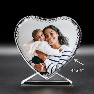 Custom Picture Glass Heart Photo Crystal Personalized - Etsy