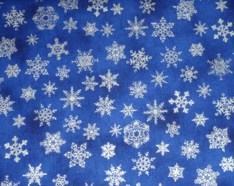 Blue snowflake fabric | Etsy
