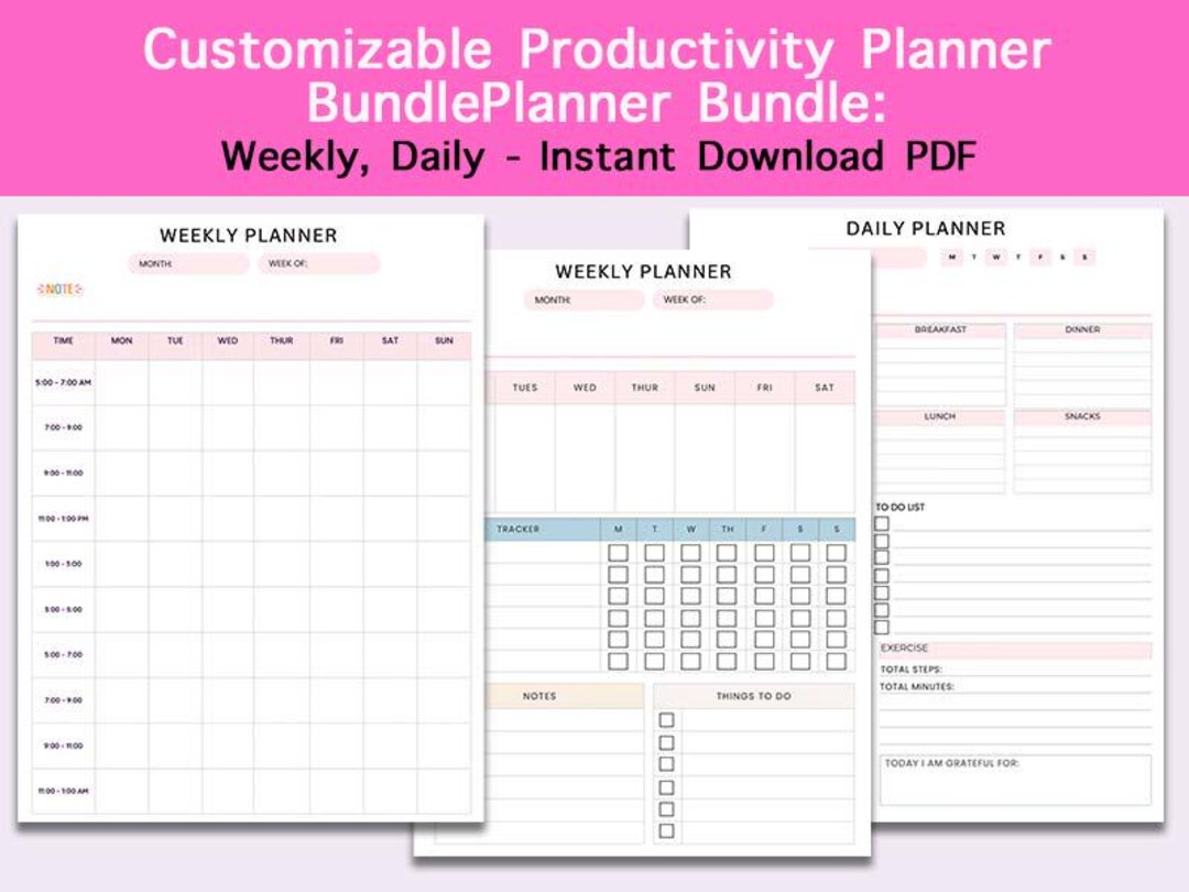 Simplify Your Schedule With Editable Digital Planners - Customizable ...