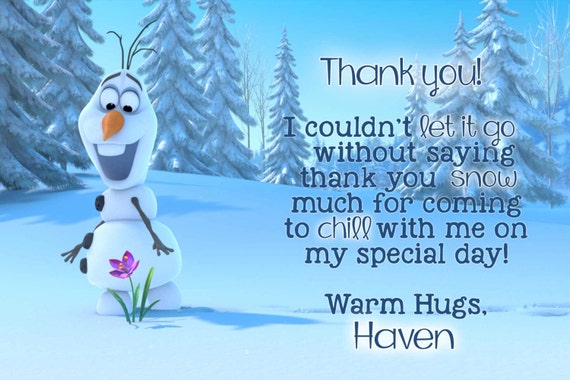 Disney Olaf Thank You Card
