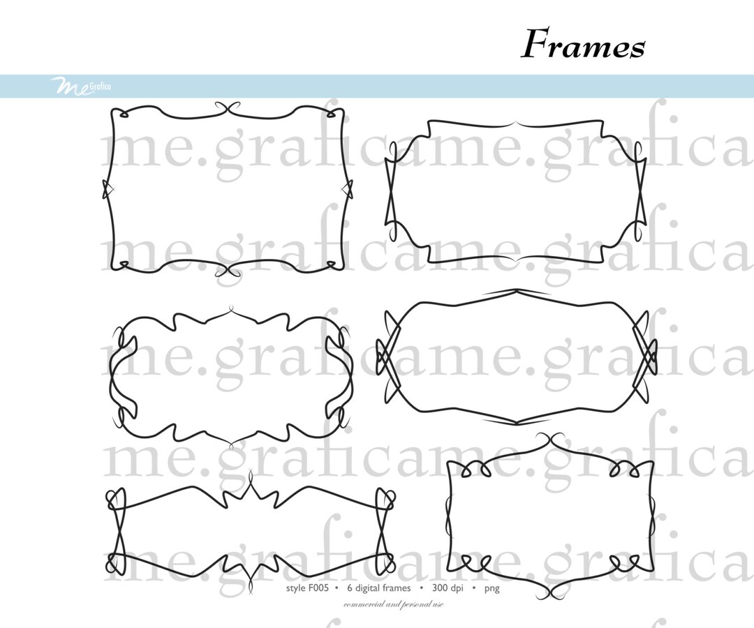 Digital Frames Instant Download Clip Art Scrapbook Web Blog ...
