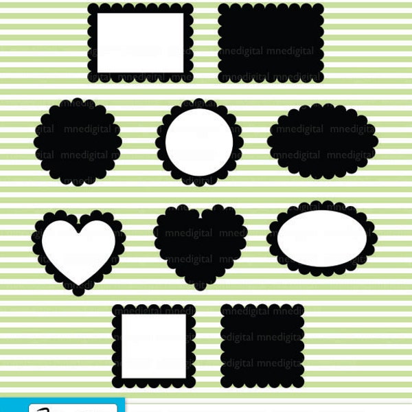 Scalloped Frames - Etsy