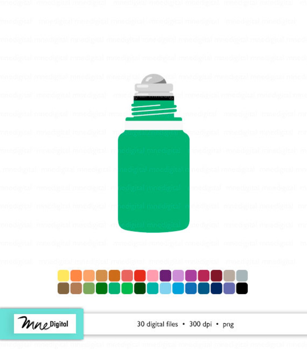 Digital Essential Oil Bottle Clipart, Essential Oil Bottle Art ...