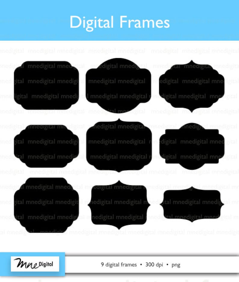 Digital Black Frames Printable Instant Digital Download PNG - Etsy