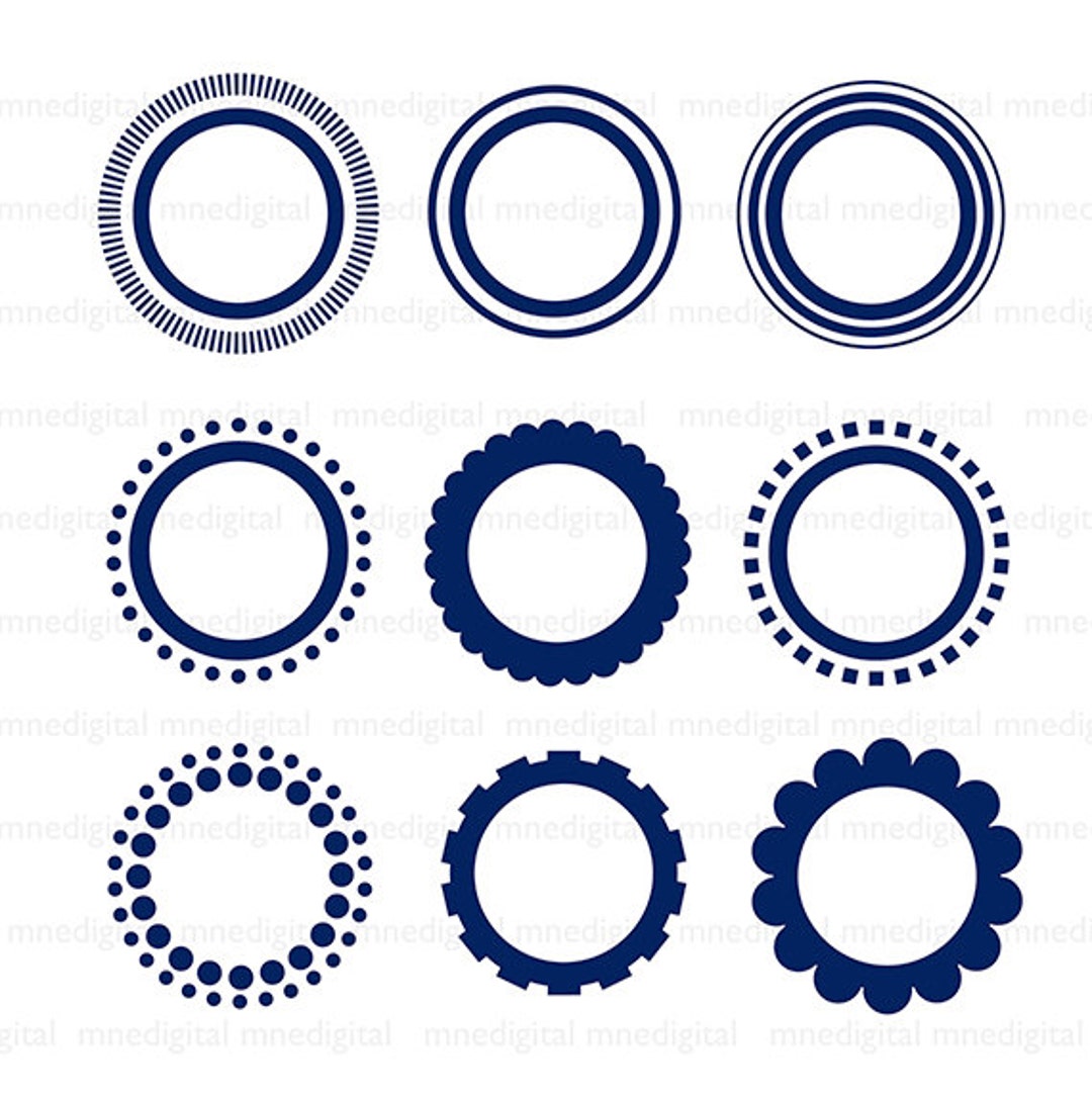 Digital Blue Circle Frames Instant Digital Download PNG - Etsy