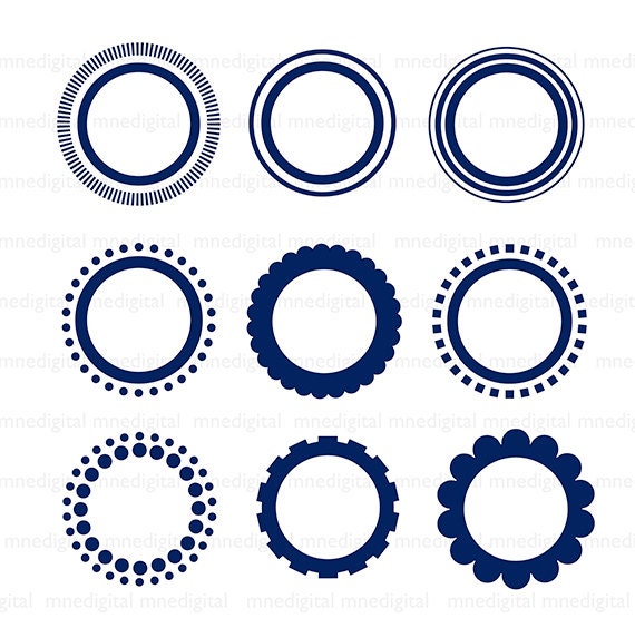Digital Blue Circle Frames Instant Digital Download PNG - Etsy