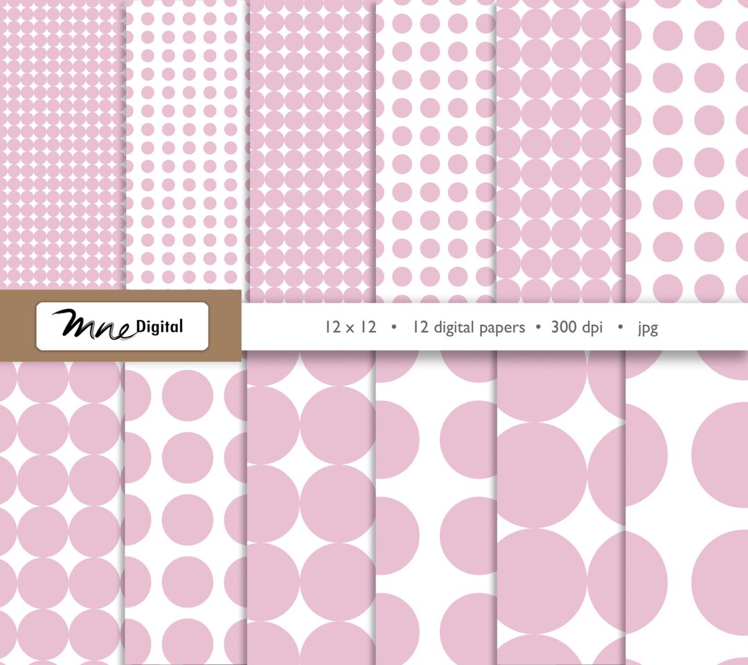 Digital Pink Dots Circles Printable Digital Download 12x12 Paper Pack ...