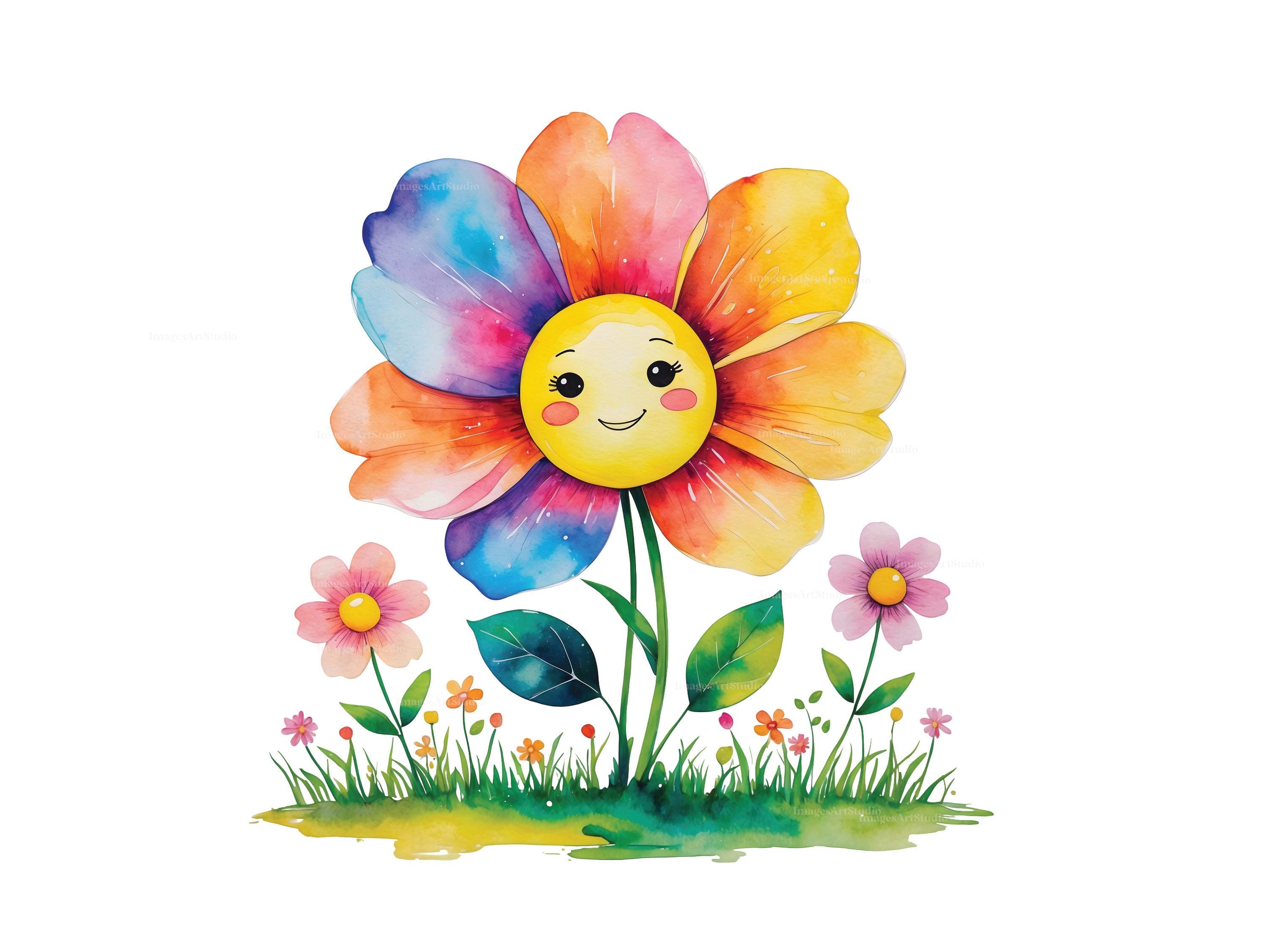 7 Flowers Clipart, Transparent PNG Smiling Flowers, Clipart Flowers ...