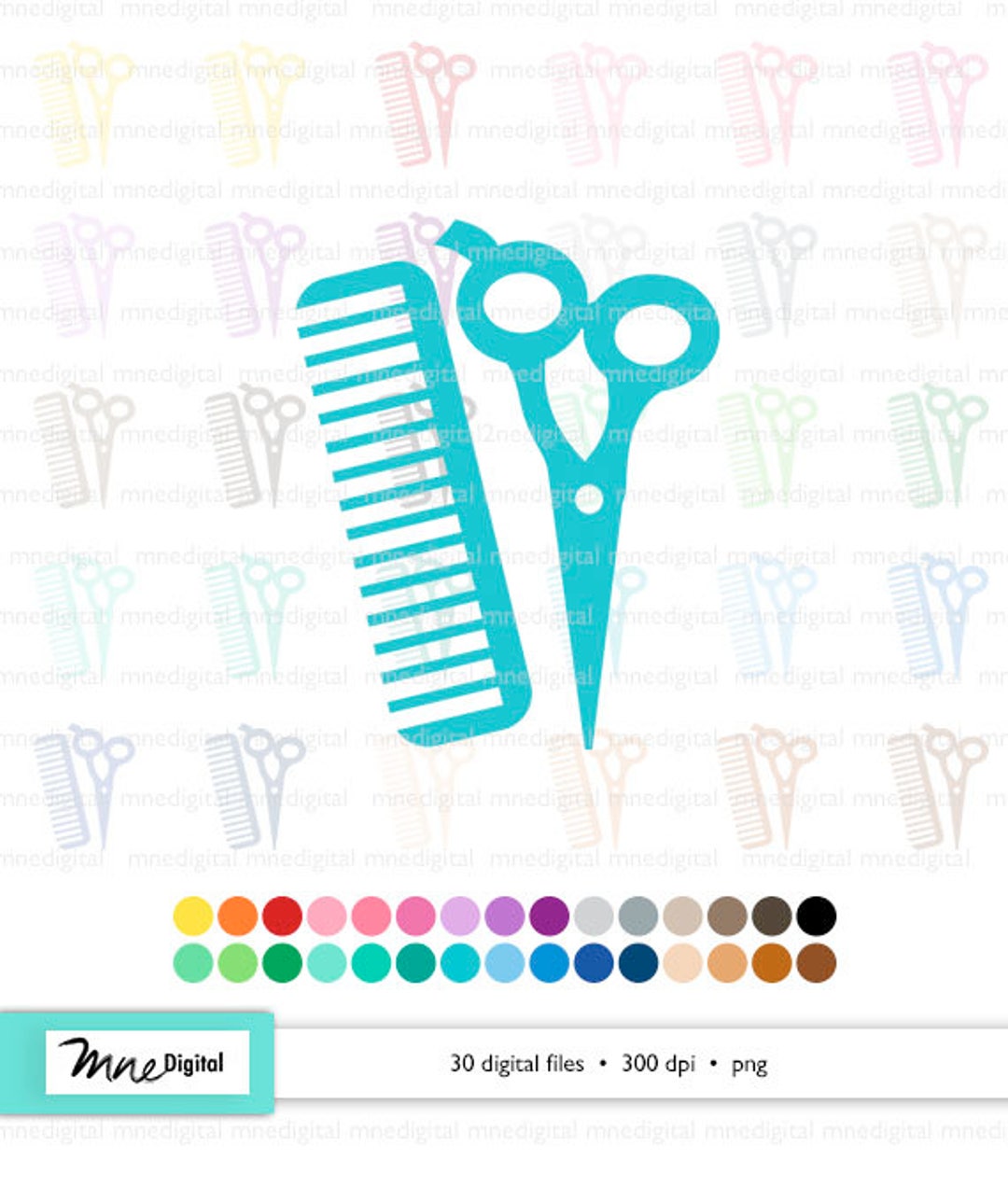 Comb And Scissors Clipart