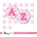 Digital Alphabet Pink Circles 1 Inch - Etsy