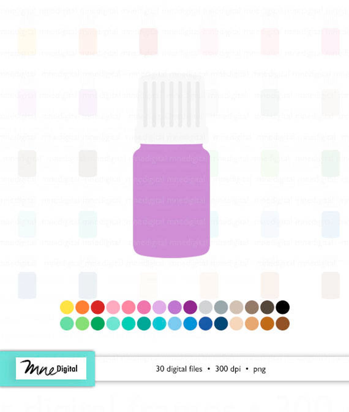 Digital Essential Oil Bottles , Clipart Essential Oil Bottles ...