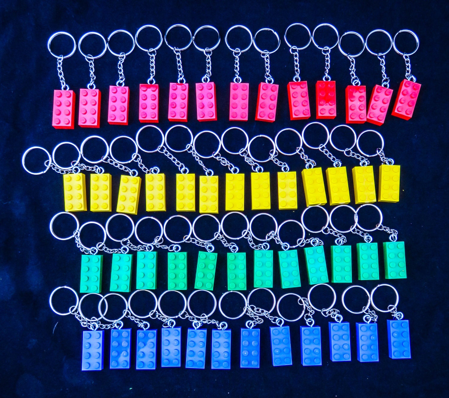 Bulk packs of colorful brick key chain key ring or zipper | Etsy