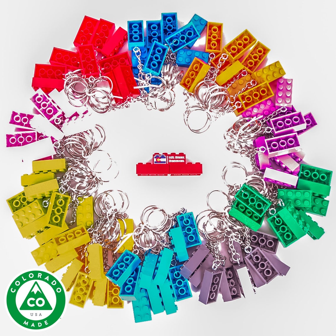 Bulk Packs of Colorful Brick Key Chain Key Ring or Zipper - Etsy