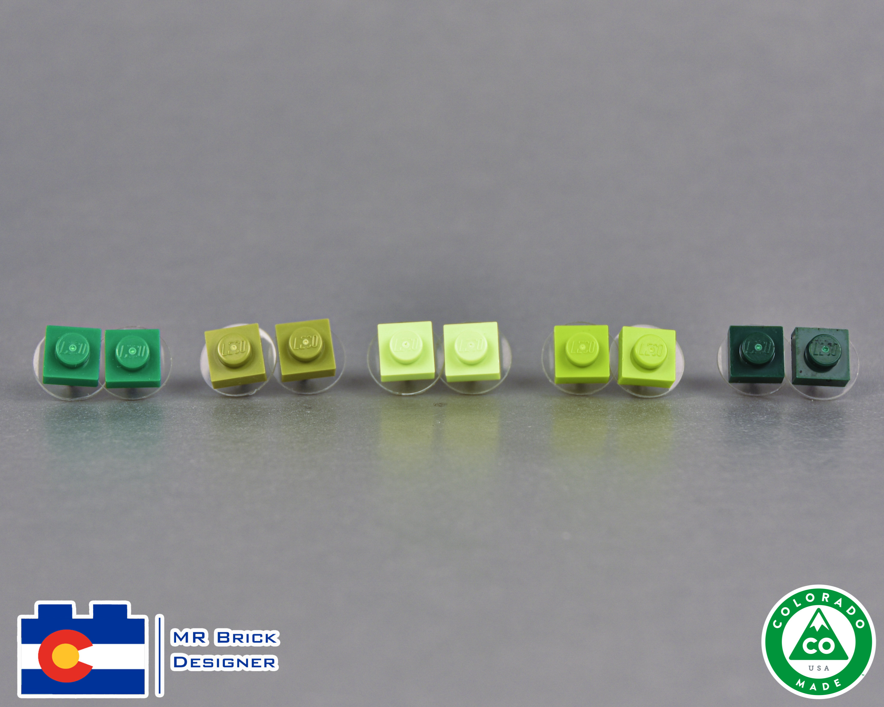 Set of 5 pairs of Square LEGO® Surgical Steel Earrings | Etsy