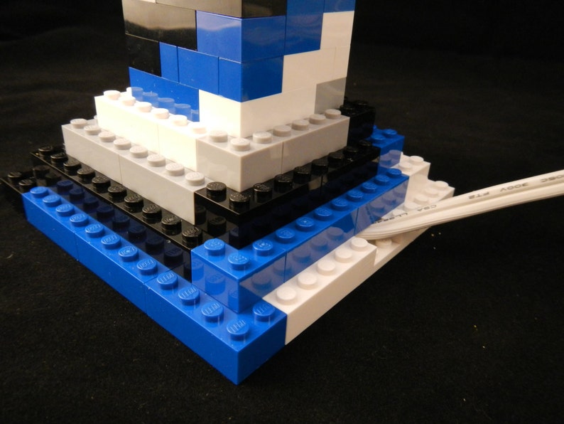 Blue, Black, White and Gray Spiral Stick Lamp Made of LEGO® Elements - Etsy
