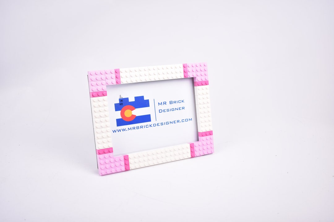 Pink and White 5x7 Picture Frame Made With LEGO® Elements - Etsy