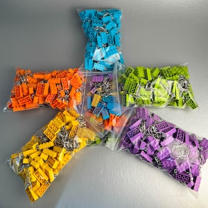 Bulk Packs of Colorful Brick Key Chain, Key Ring, or Zipper Pull - Etsy